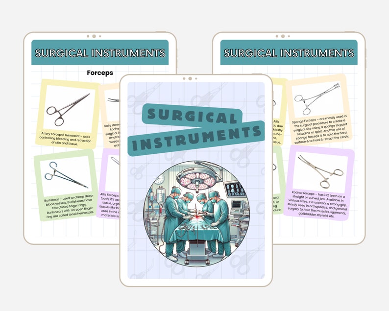 Vet Tech Surgical Instruments Guide: Cheat Sheet & Study (digital ...