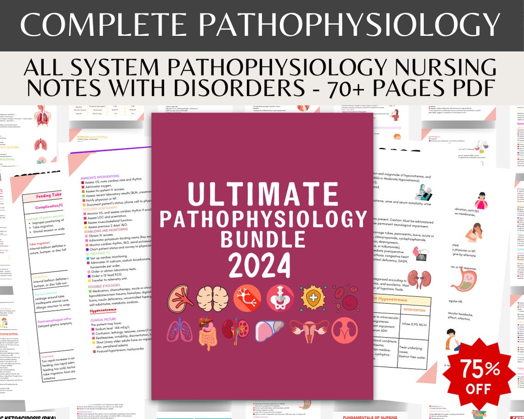 Pathophysiology Study Guide Bundle 70 Pages, Pathophysiology Nursing ...