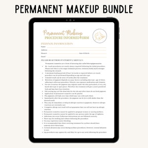 Editable Permanent Makeup Bundle Esthetician Forms Microblading Forms ...
