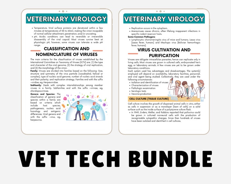Vet Tech Notes Bundle: VTNE Prep, Vet Med Study Guide (digital Download ...