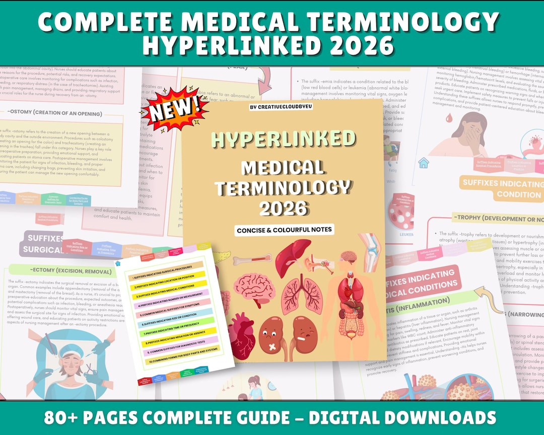 Medical Terminology Study Guide, Prefixes, Suffixes, Abbreviations, EMS ...