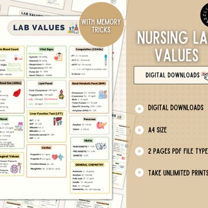 Lab Value Template - Nursing Cheat Sheet - Lab Values - Lab Value ...