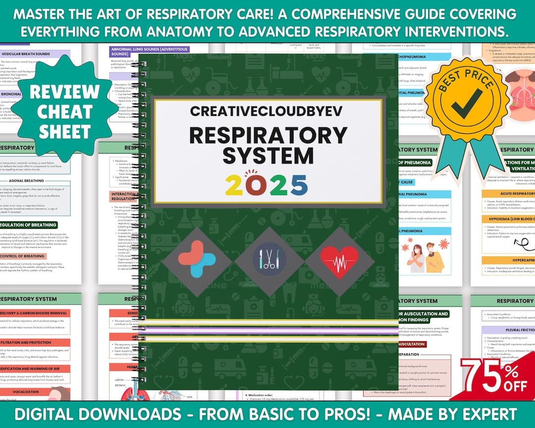 Respiratory System Nursing Notes 2025: Anatomy, Physiology, Study Guide ...