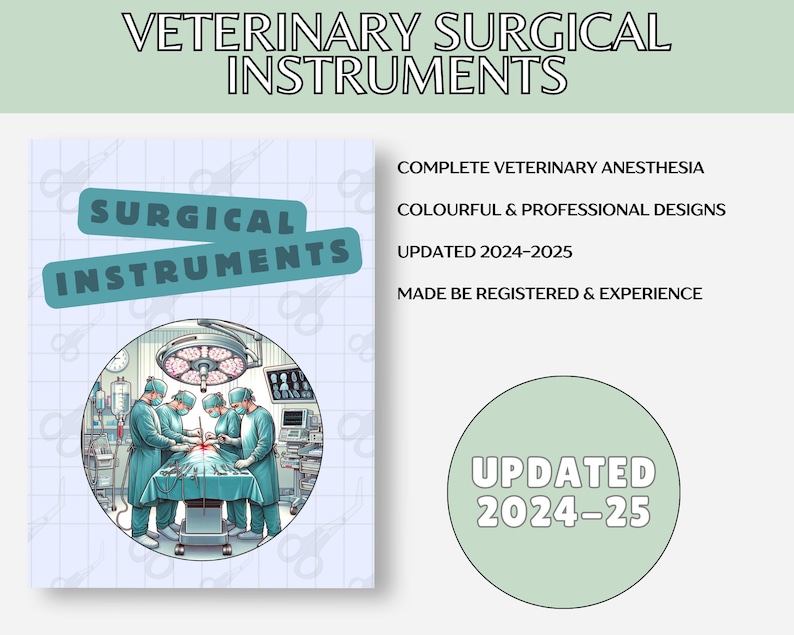 Vet Tech Surgical Instruments Guide: Cheat Sheet & Study (digital ...