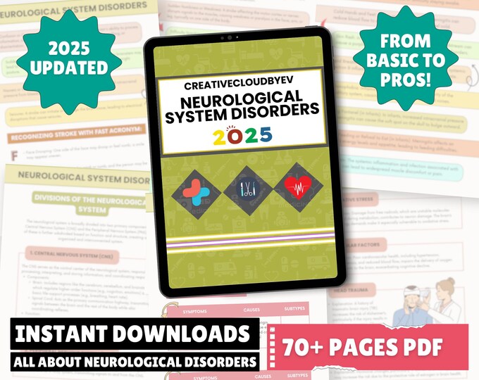Neurological Disorder Notes Bundle - Study Guide - Digital Download ...