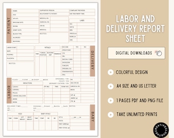 OB Nurse Report Sheet, Postpartum Nurse Report Sheet, Labor and ...