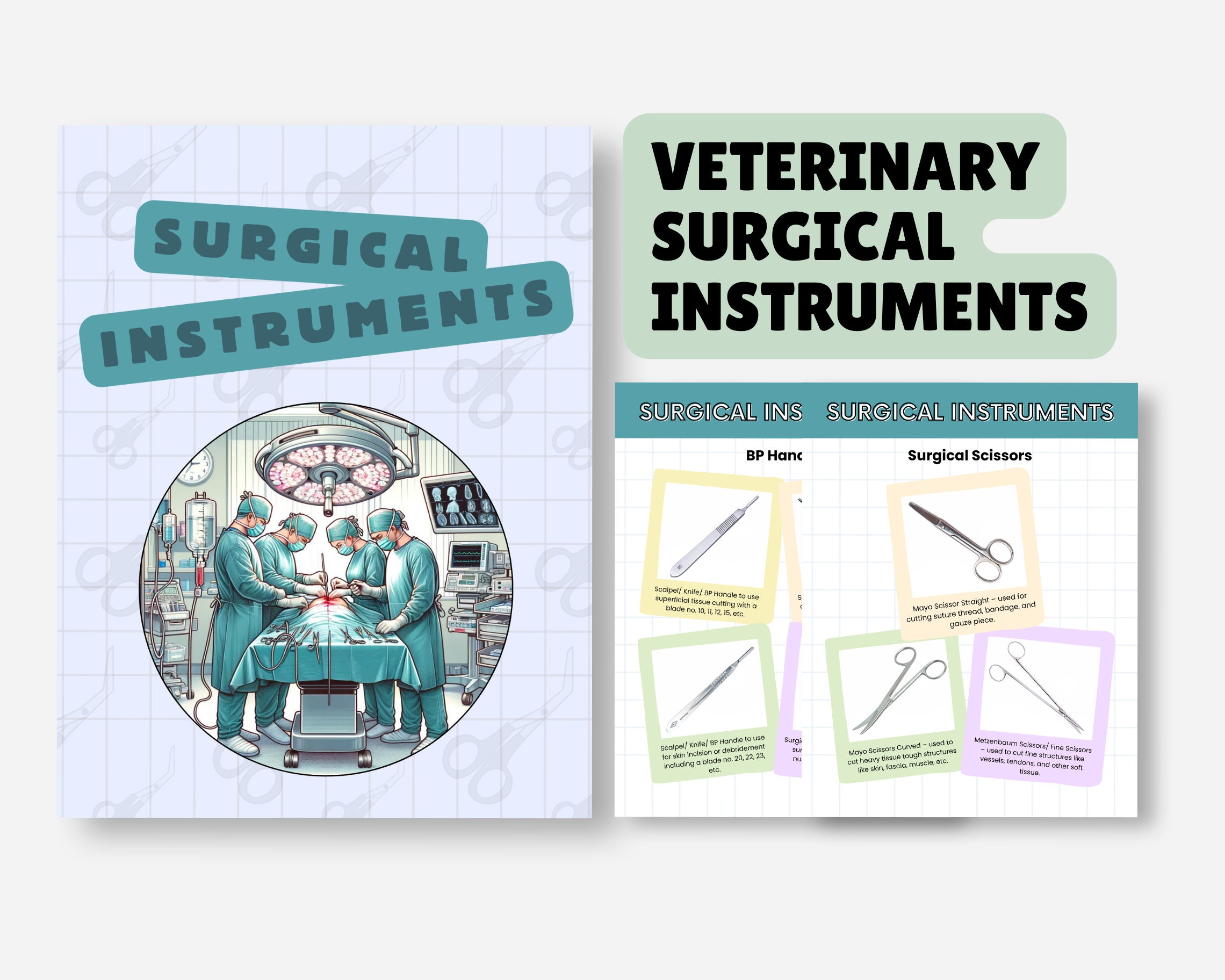 Vet Tech Surgical Instruments Guide: Cheat Sheet & Study (digital ...