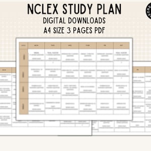 NCLEX Study Plan: 12-week Prep Schedule (PDF & PNG) - Etsy