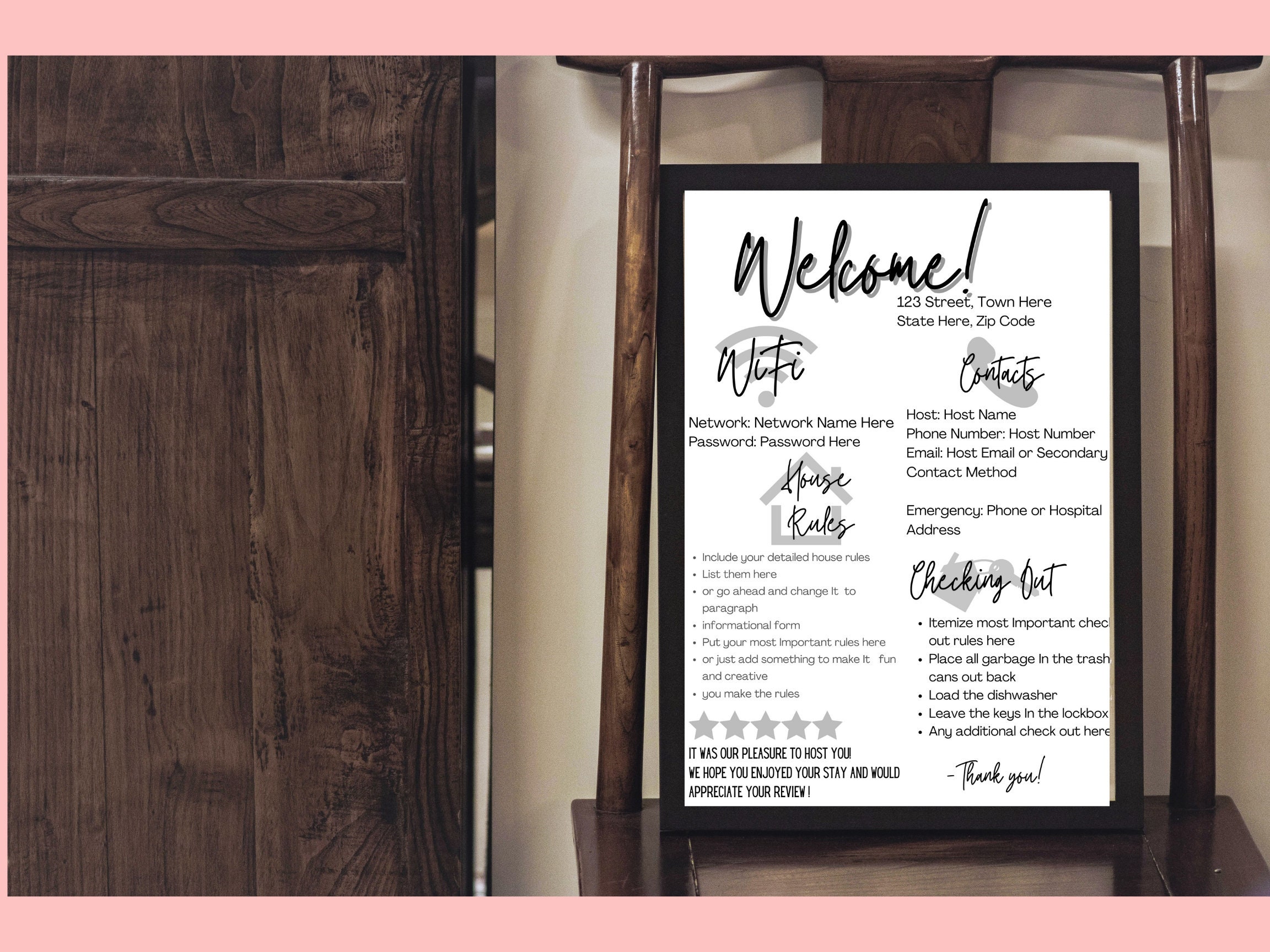 Airbnb Welcome Sign Template Airbnb Guest Welcome Poster Etsy Airbnb Welcome Sign Template Airbnb Guest Welcome Poster Etsy