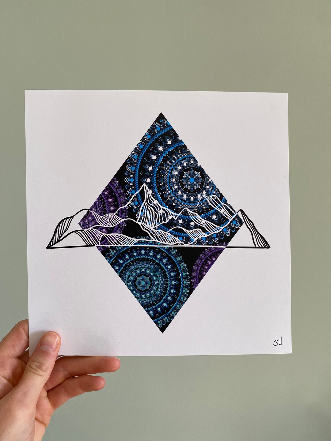 Mandala Mountain Art Print - Etsy