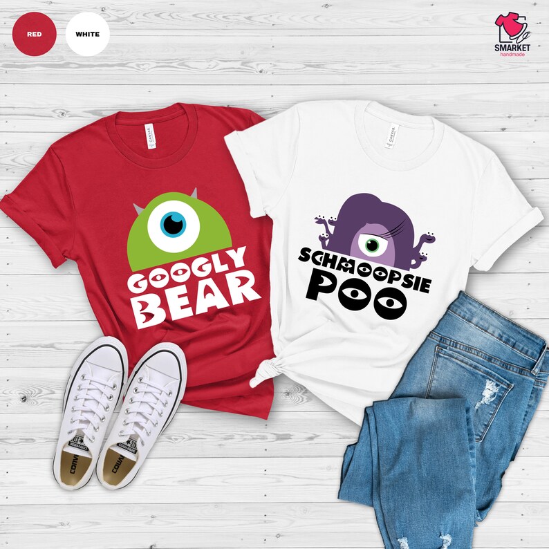 Googly Bear and Schmoopsie Poo Couple Shirts Monsters Inc - Etsy