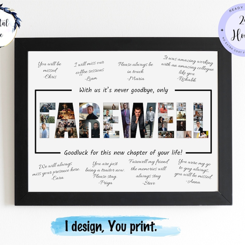 Farewell Display Card - Etsy