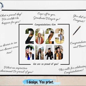 PRINTABLE Graduation Photo Collage, Graduation Party Guestbook, Grad ...
