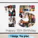15th Birthday Photo Collage, Fifteen Number Photo Collage, PRINTABLE ...