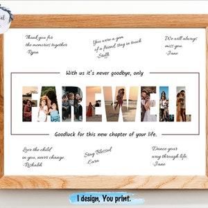 Farewell Custom Photo Collage Gift, Goodbye Poster (digital Download ...