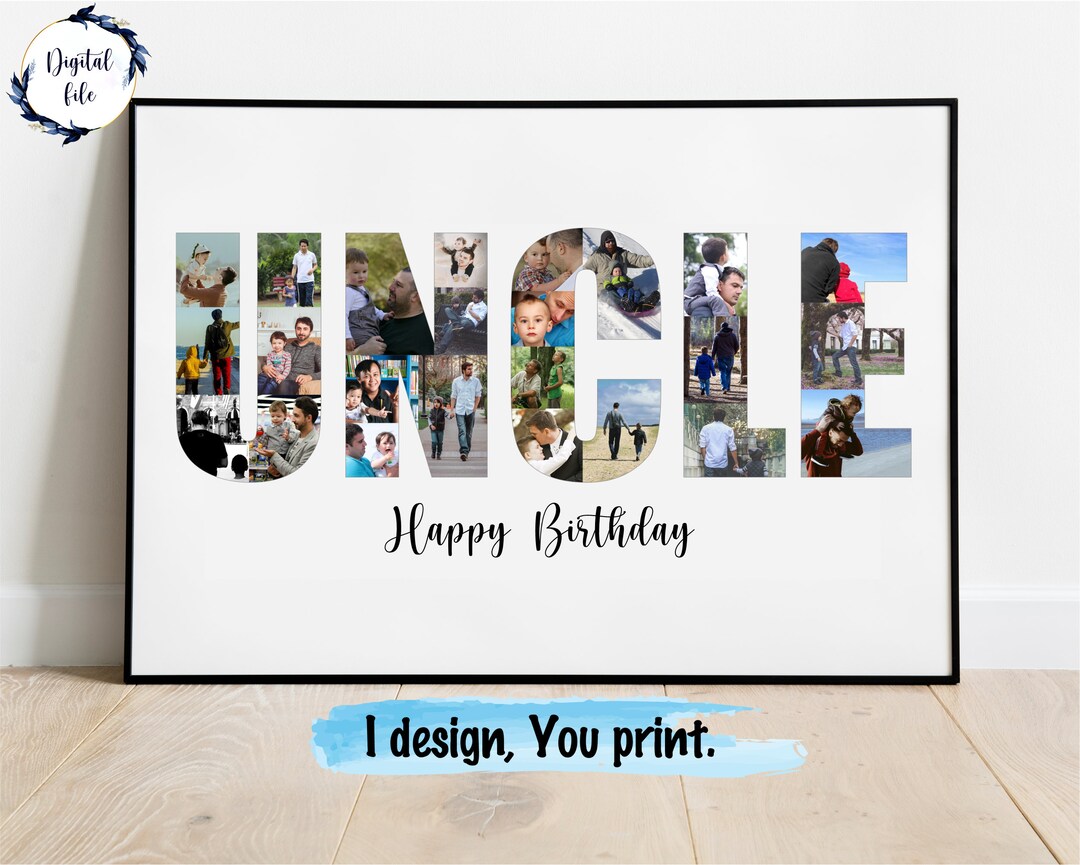 Uncle Custom Photo Collage, Personalised Uncle Gift, Printable Gift ...