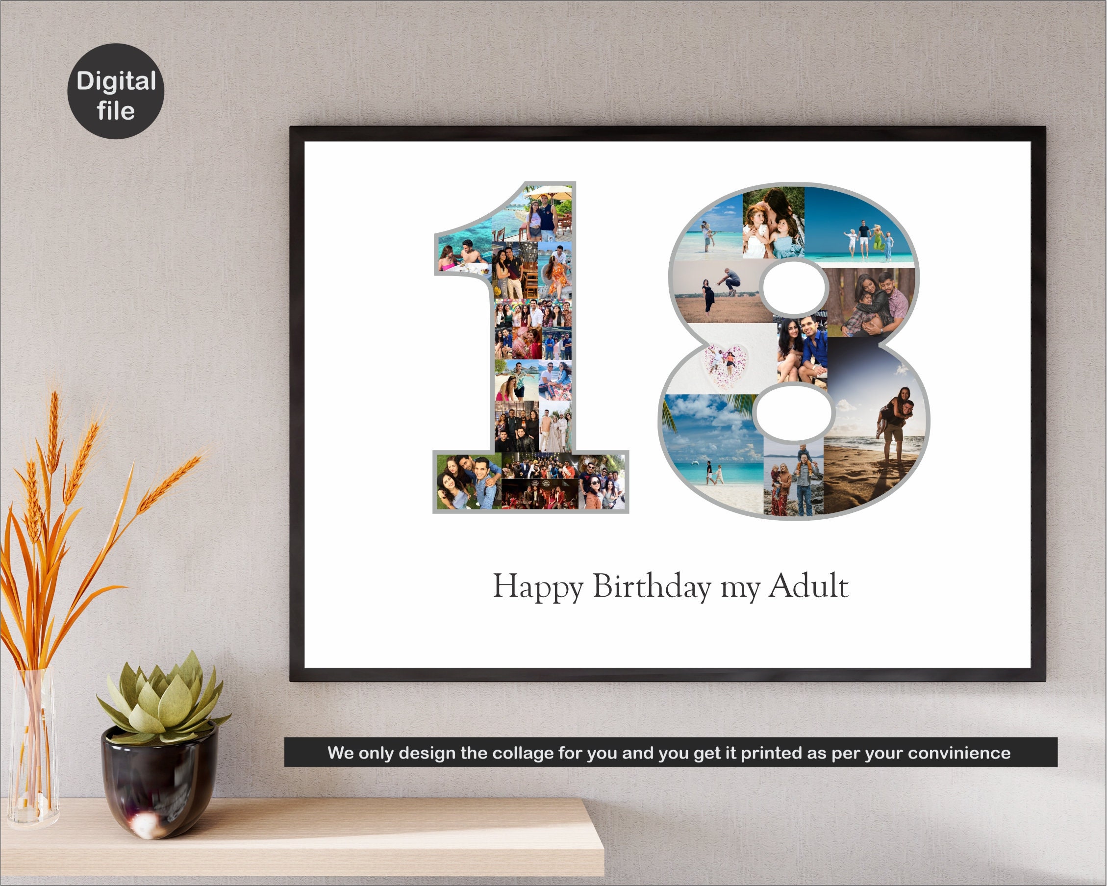 Collage de fotos de números collage de fotos de números - Etsy México