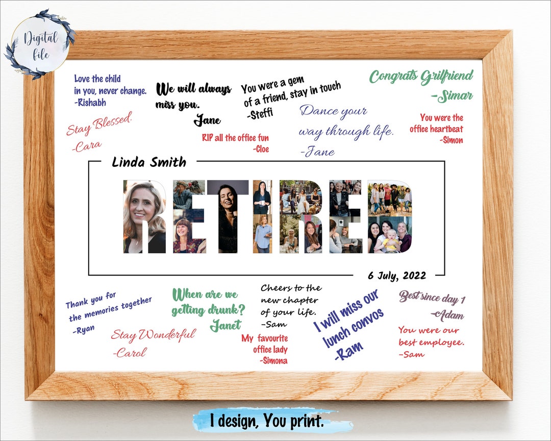 RETIREMENT Custom Signature Gift, Leaving Gift for Coworker, Retire ...