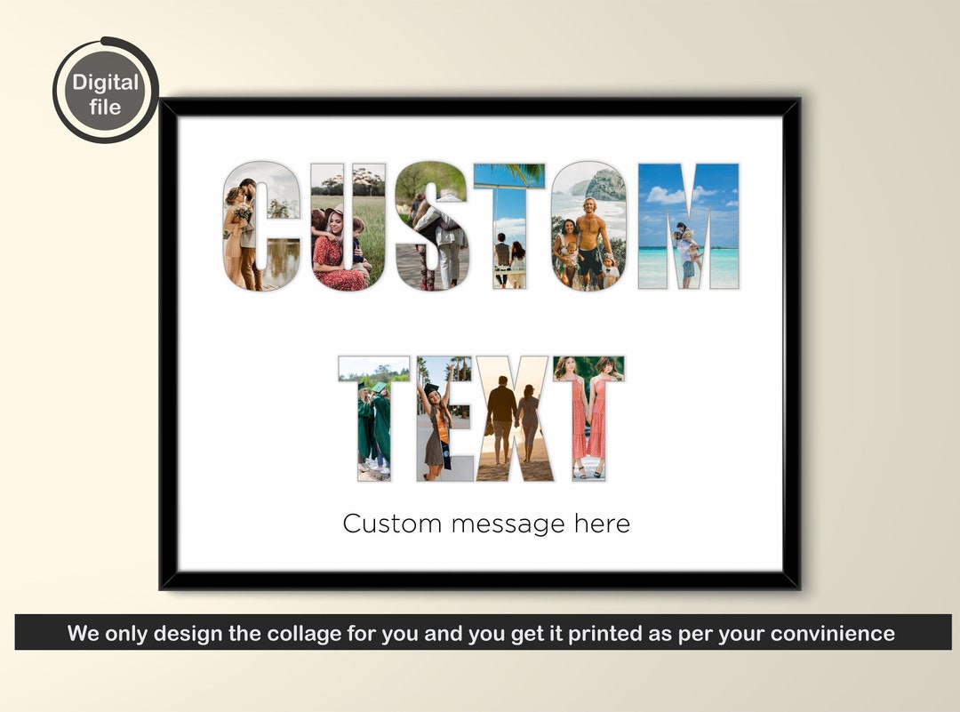 Custom Name Photo Collage, Family Name Picture Collage, Custom Word ...