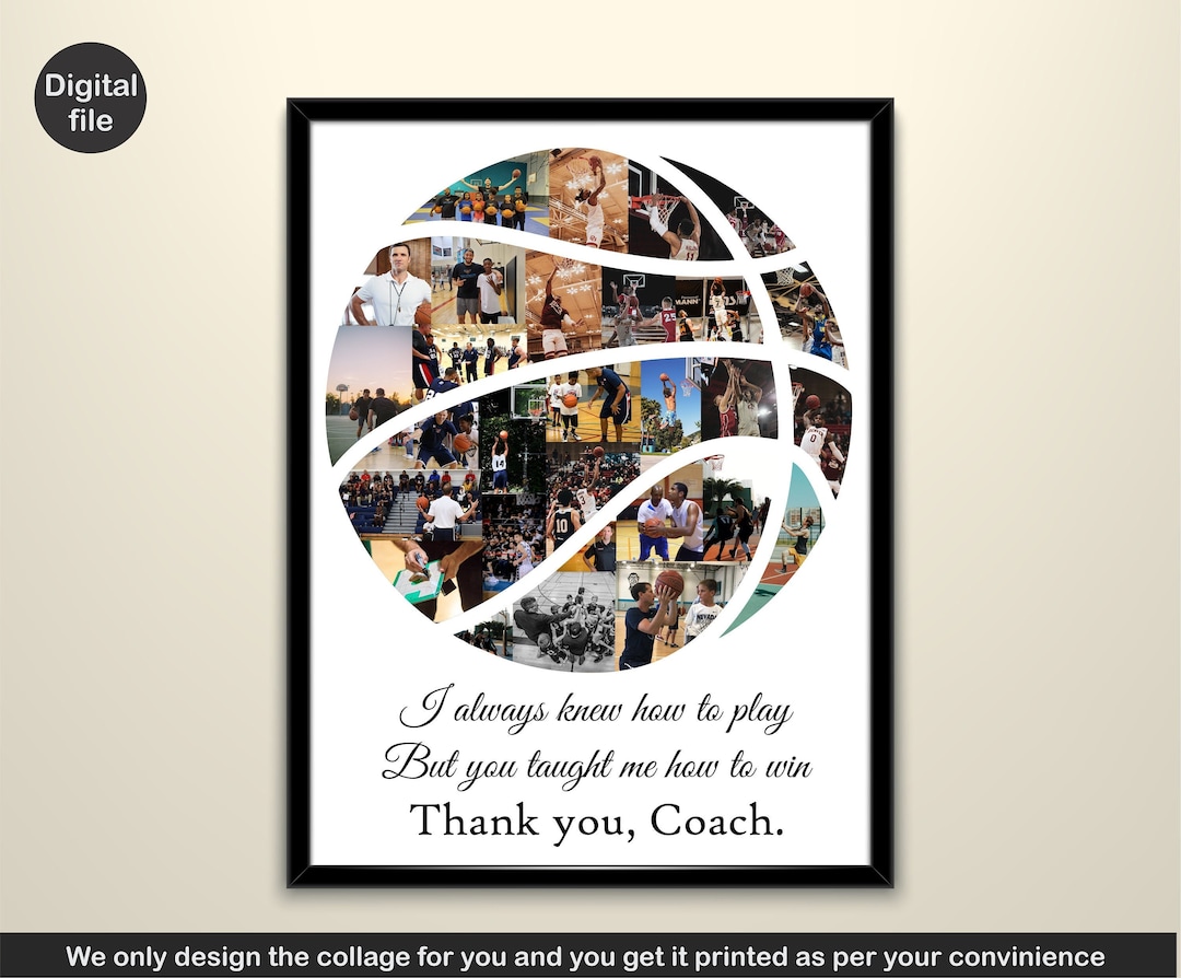 Basketball Custom Coach Collage Gift, Baketball Player Farewell Gift ...