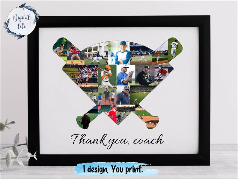 PRINTABLE Baseball Custom Photo Collage Baseball Coach - Etsy