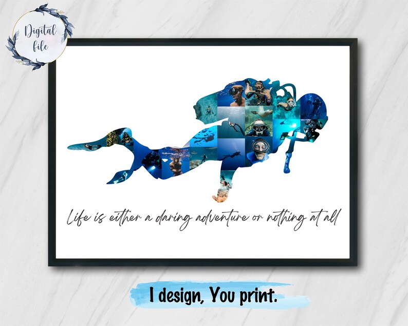 Scuba Diving Custom Photo Collage Gift Scuba Diver Gift - Etsy