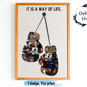 Custom Boxing Gloves Photo Collage, Boxing Personalised Gift, Unique ...