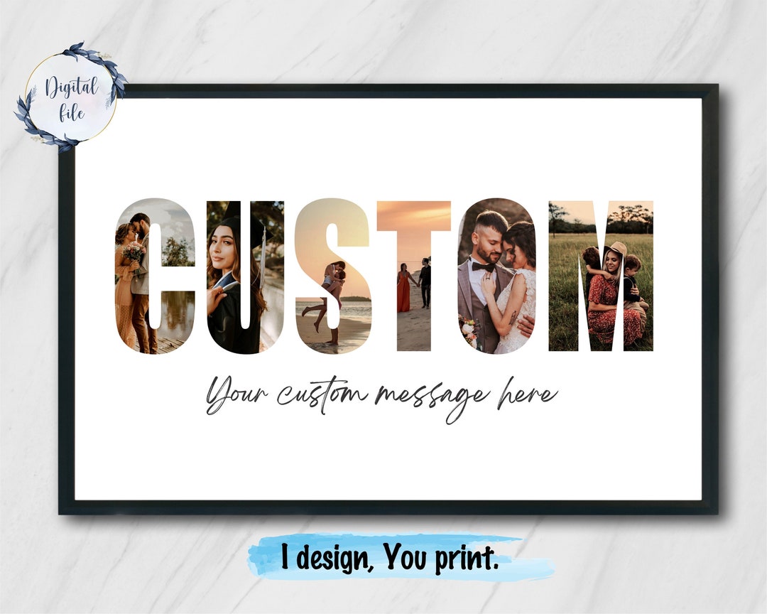 Personalized Photo Letter Collage, Custom Name Print (digital Download ...