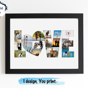 Custom Love Photo Collage Frame, Personalised Gift for Husband ...