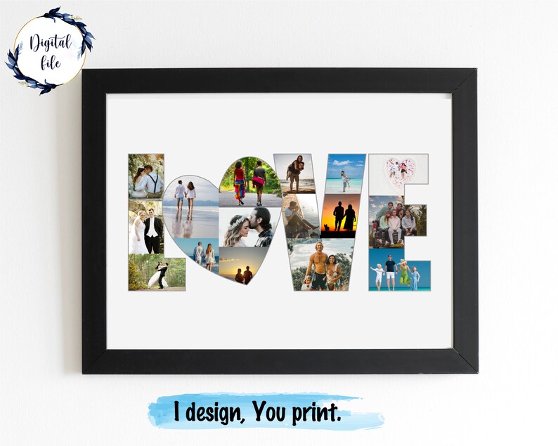 Personalized Photo Collage Gift, Custom Anniversary Keepsake (digital ...