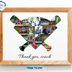 PRINTABLE Baseball Custom Photo Collage, Baseball Coach Appreciation ...