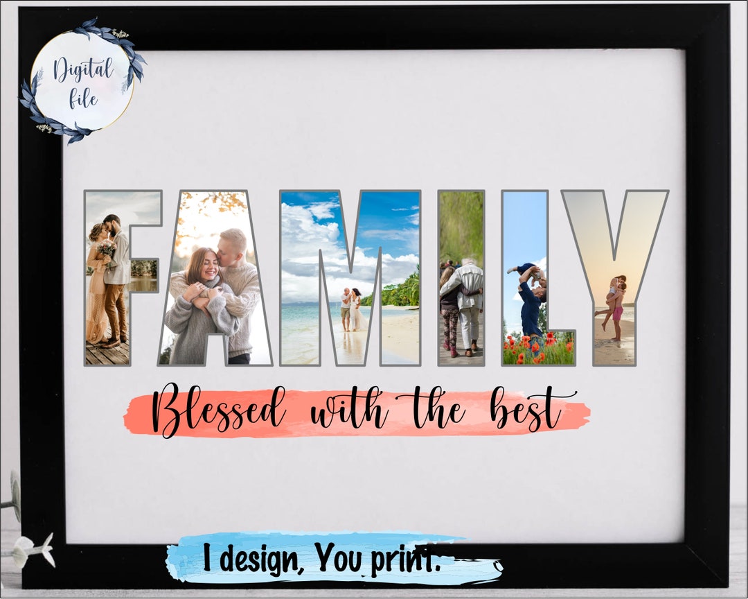 Family Photo Collage Custom Printable, Family Reunion Collage Party ...