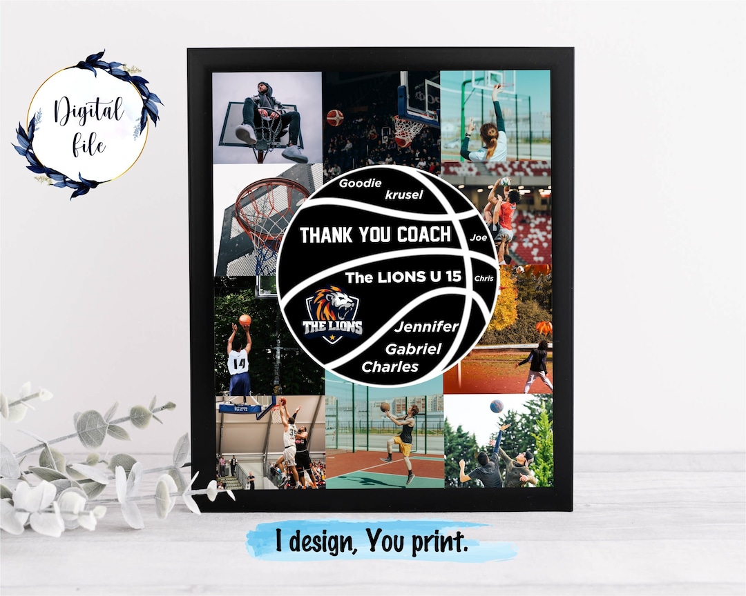 Basketball Custom Coach Collage Gift, Baketball Player Farewell Gift ...