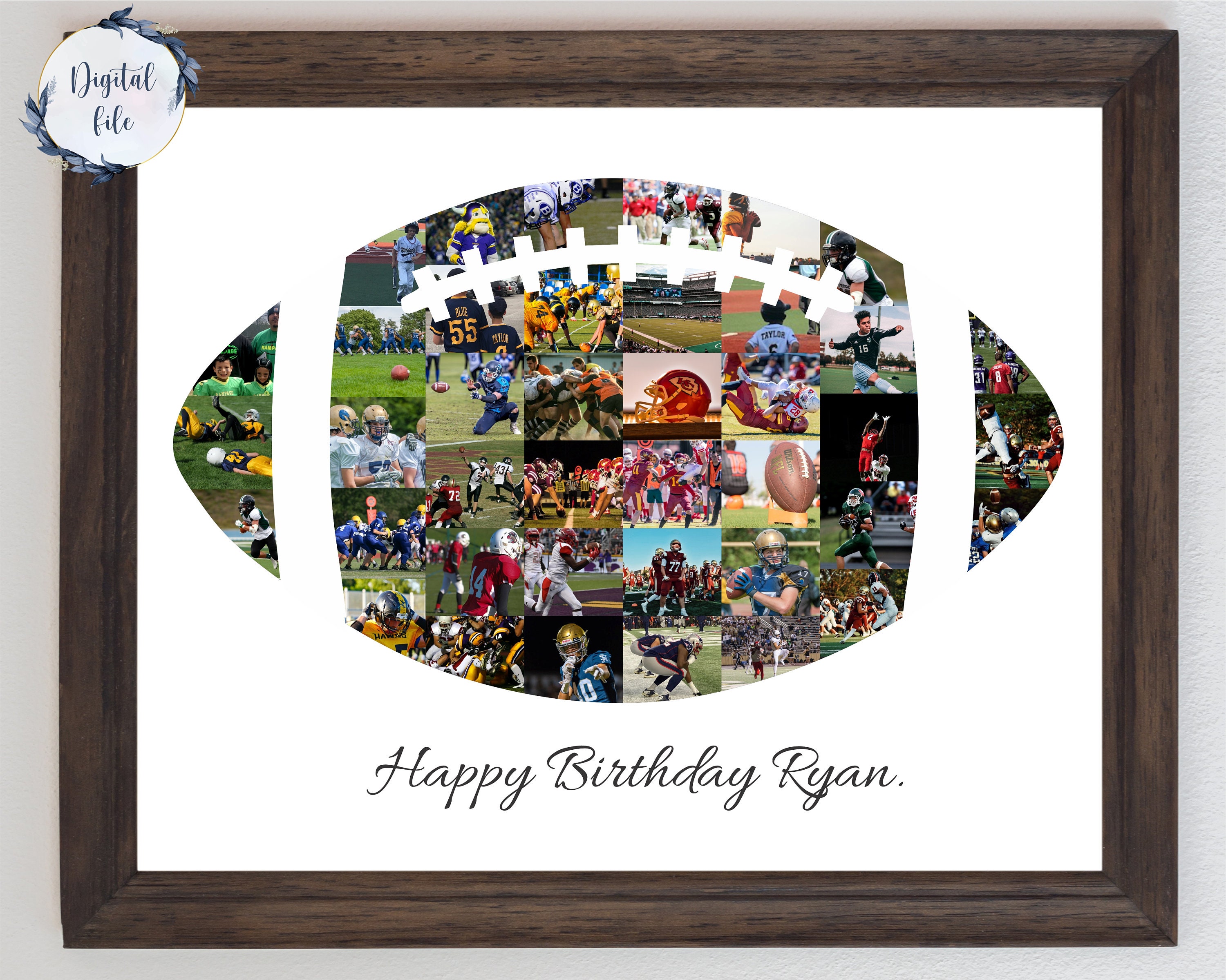 American Football Coach Thank You Gift Collage, Football Custom Photo ...