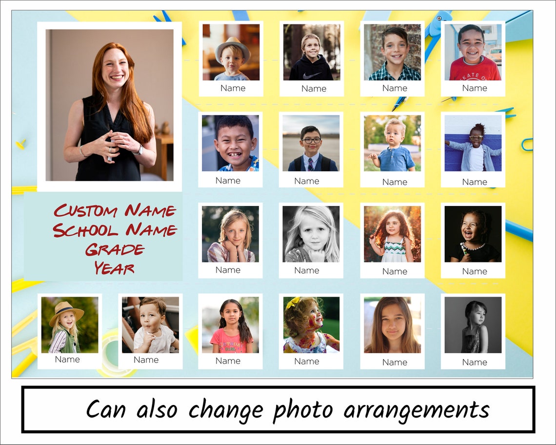 School Class Photo Collage Year End Collage Gift for Teacher | Etsy