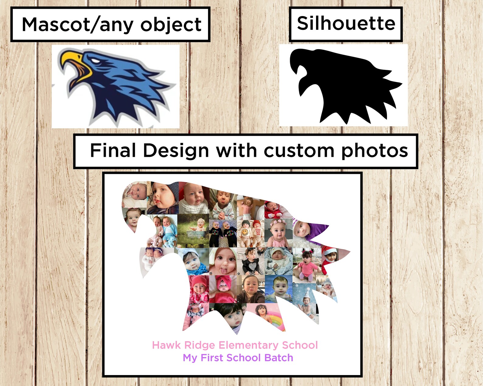 School Mascot Photo Collage, Custom Collage Gift for School Teacher ...