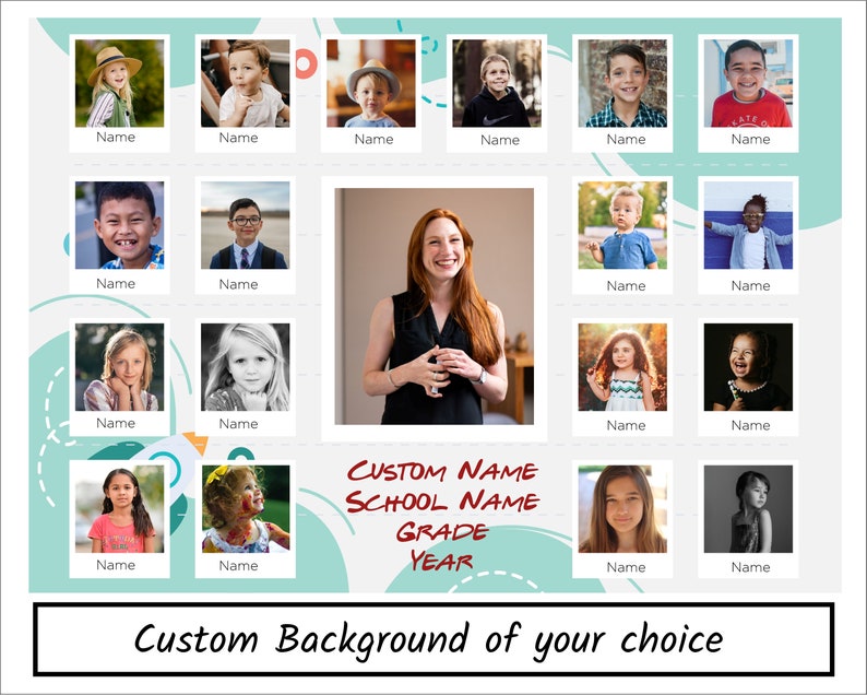 Custom Class Photo Collage, Teacher Gift, School Graduation Keepsake ...