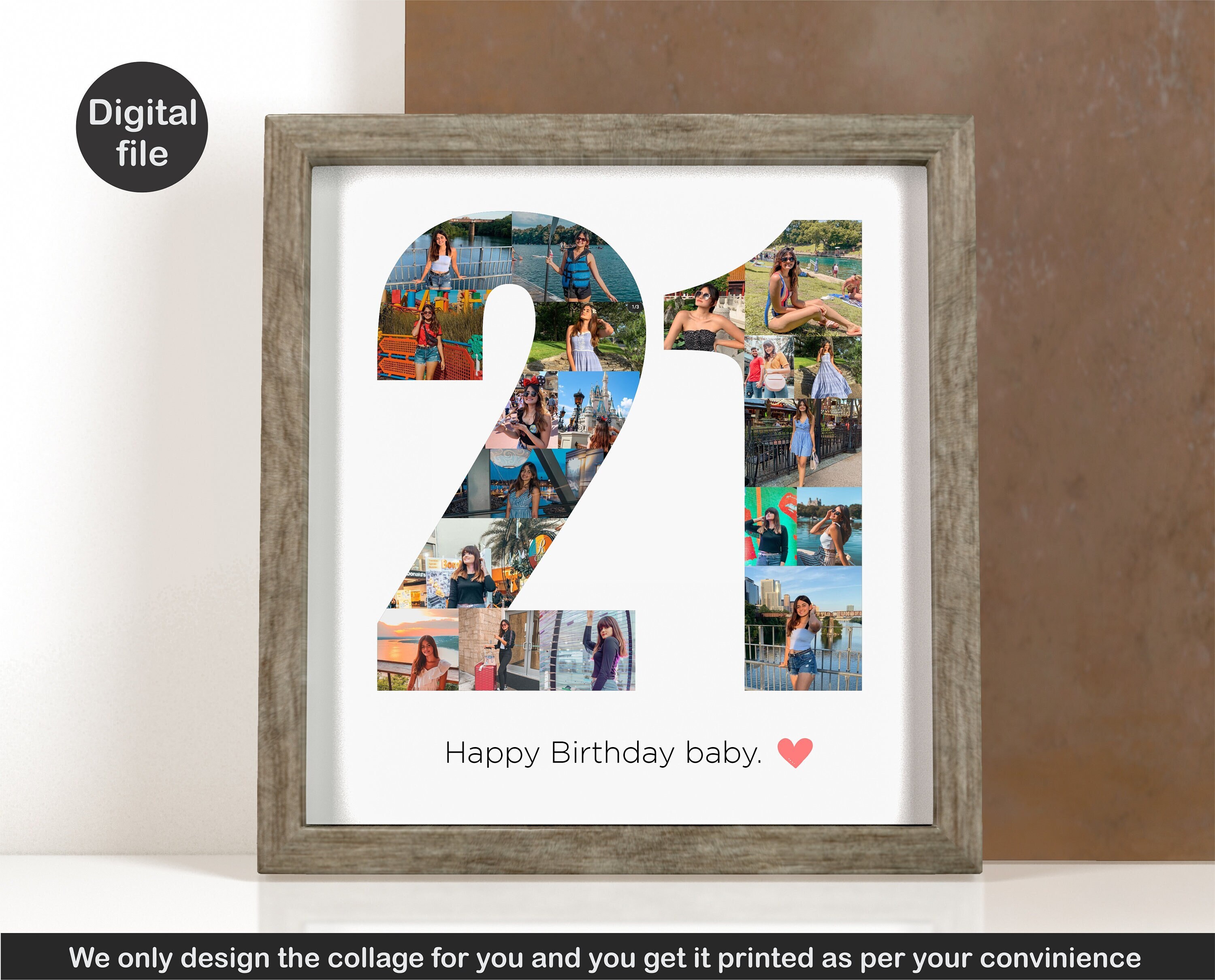 21st Birthday Photo Collage Personaloised 21 Birthday Gift - Etsy