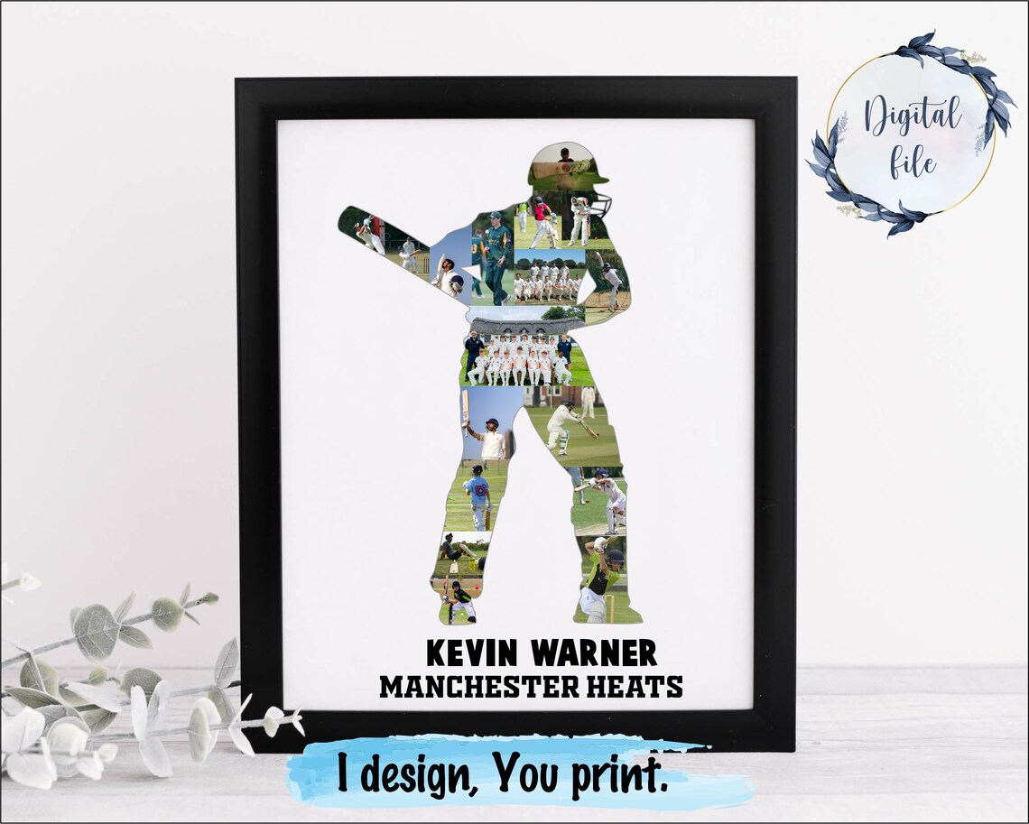 Custom Cricket Photo Collage, Coach Gift, Cricket Gifts for Dad ...