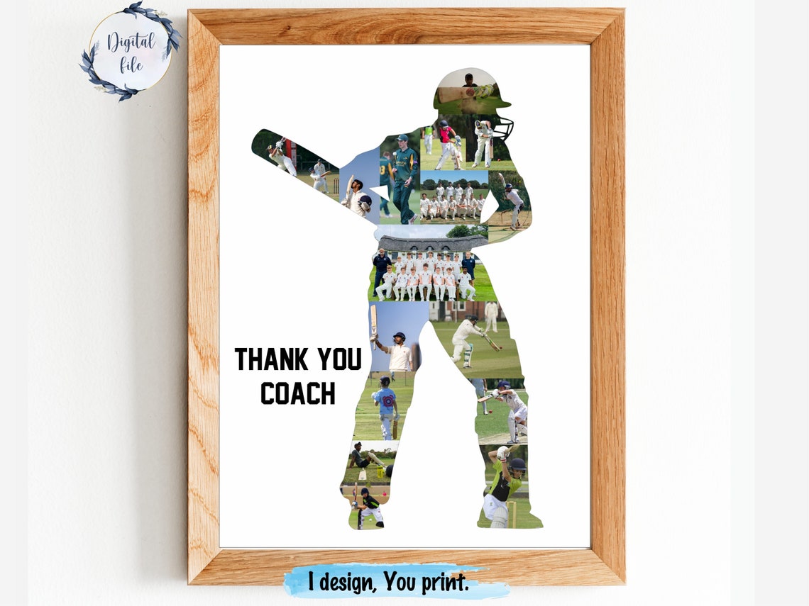 Custom Cricket Photo Collage, Coach Gift, Cricket Gifts for Dad ...