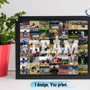 Custom Team Photo Collage, Sports Team Wall Sign Poster, Team Leader ...