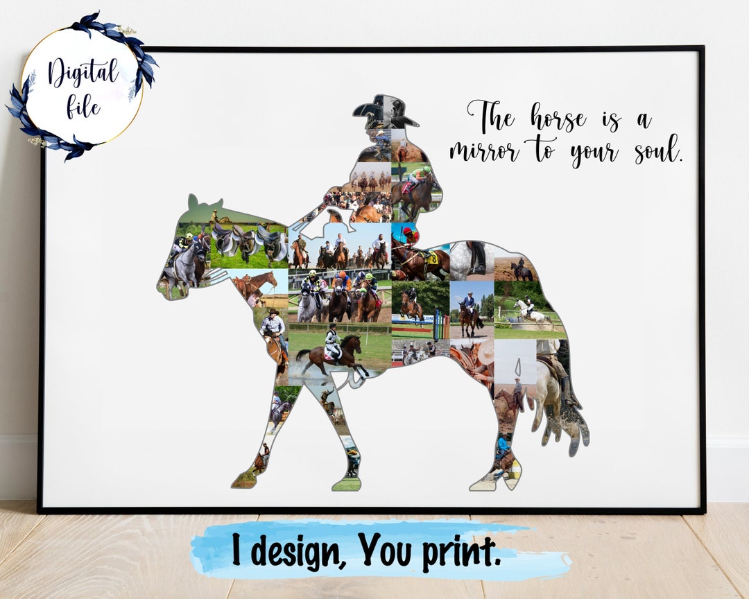 Personalized Horse Photo Collage, Equestrian Gift (digital File) - Etsy