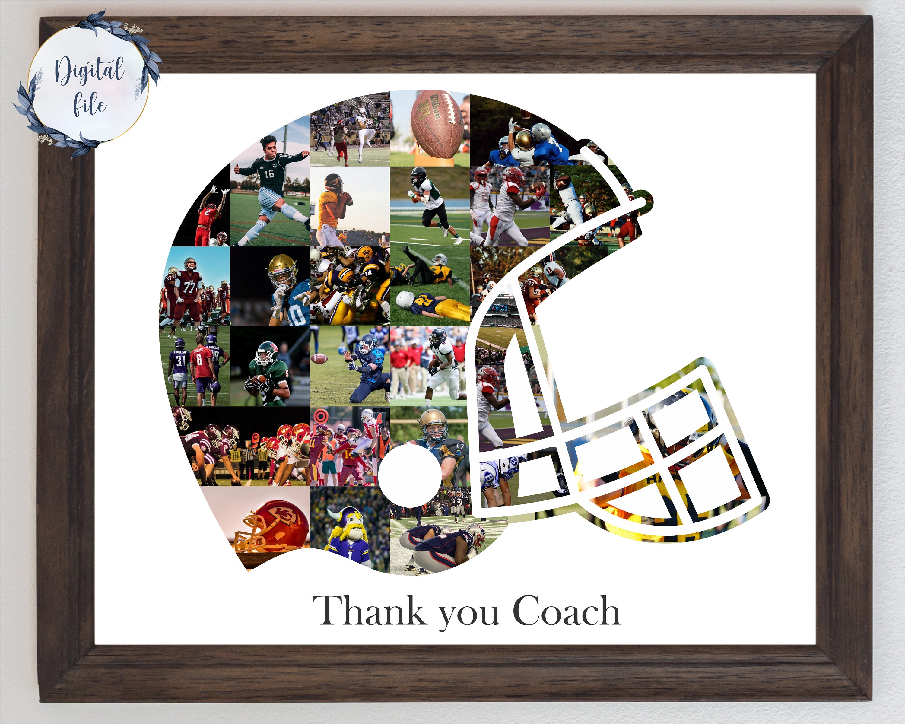 Custom Football Photo Collage, Coach/player Gift (digital File) - Etsy