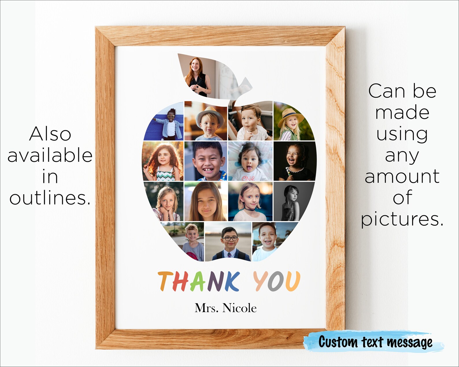 Apple School Photo Collage Custom Teacher Appreciation Gift - Etsy