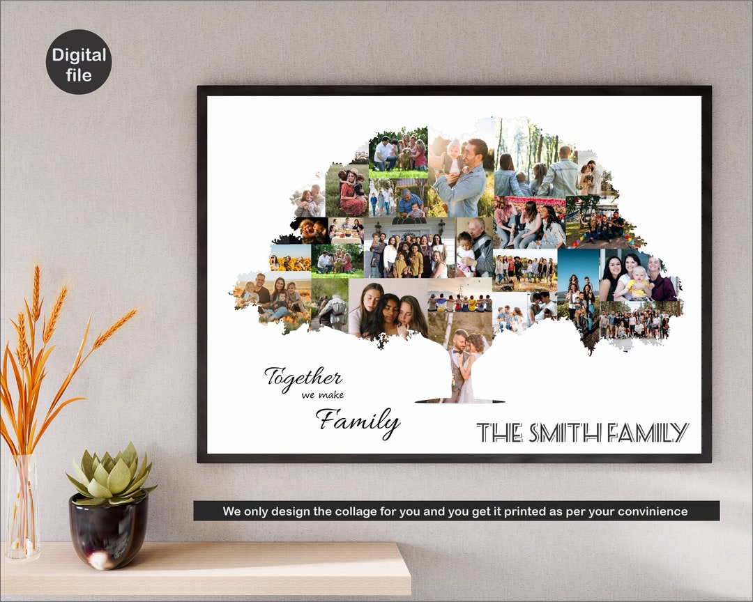 Customized Family Tree Collage Frame, Gift for Mom and Dad ...