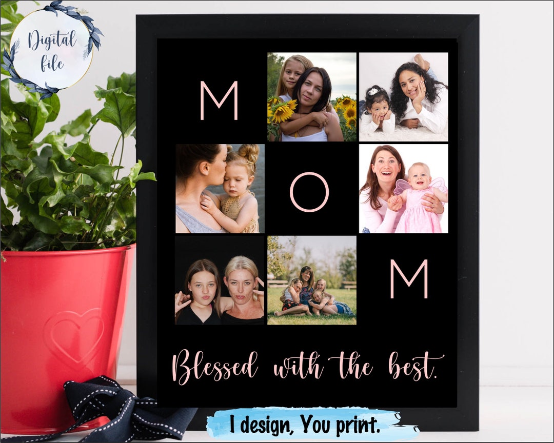 Mom Custom Photo Collage Gift, Personalised Gift for Mother, Printable ...