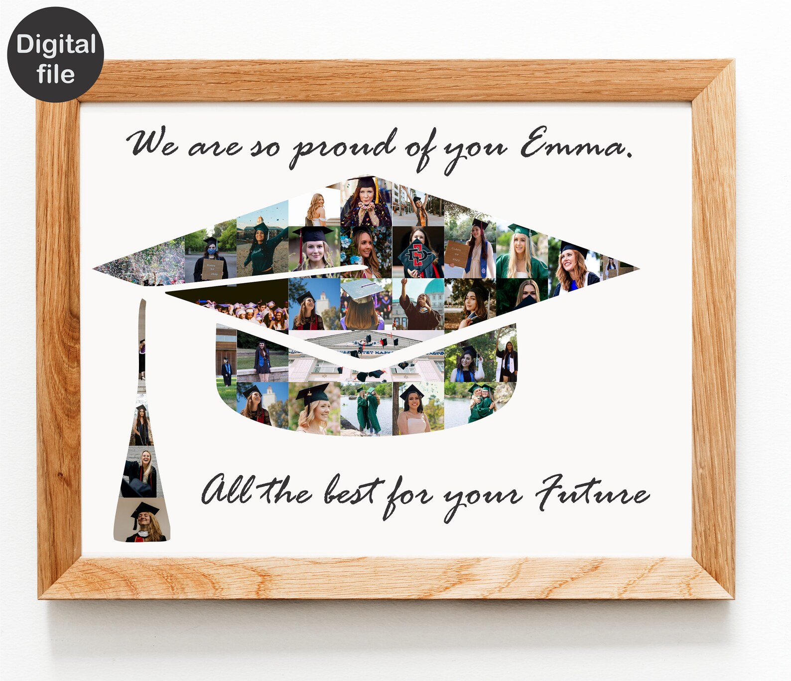 Graduation Cap Photo Collage Gift Custom Gift for Grad - Etsy
