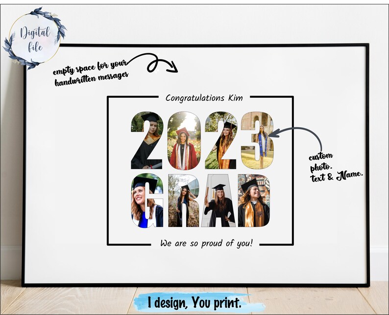 PRINTABLE Graduation Photo Collage Graduation Party - Etsy