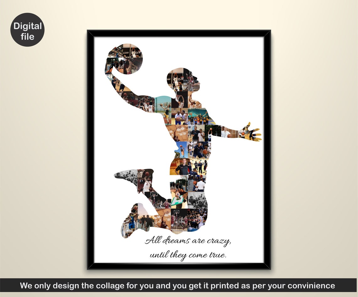 Basketball Player Photo Collage Gifts Basketball Coach Custom - Etsy