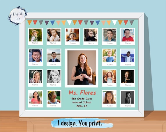 School Class Photo Collage Year End Collage Gift for Teacher | Etsy